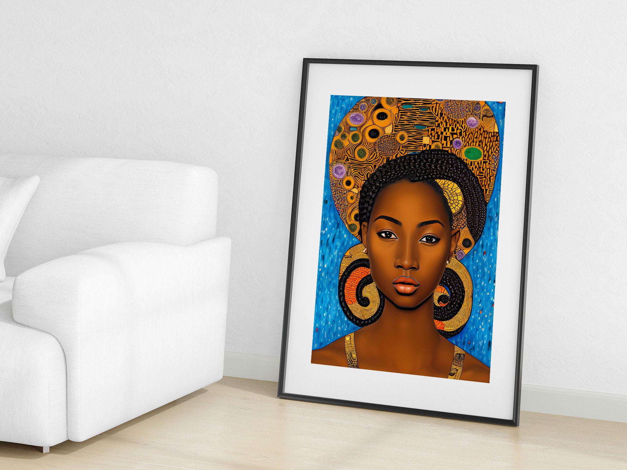 Black Woman Mixed Media Wall Art Black Woman Abstract Art African