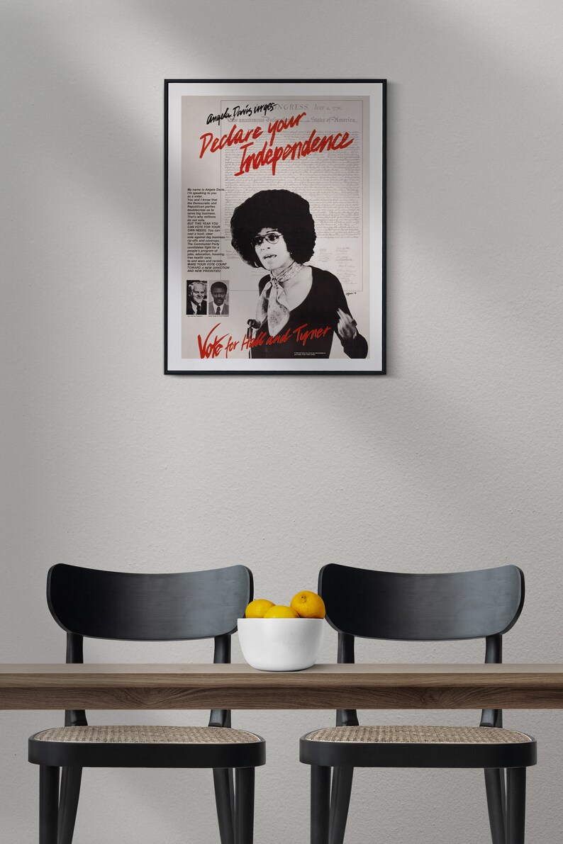 Angela Davis | Black Panthers | Vintage Poster | Black Woman Wall Art ...
