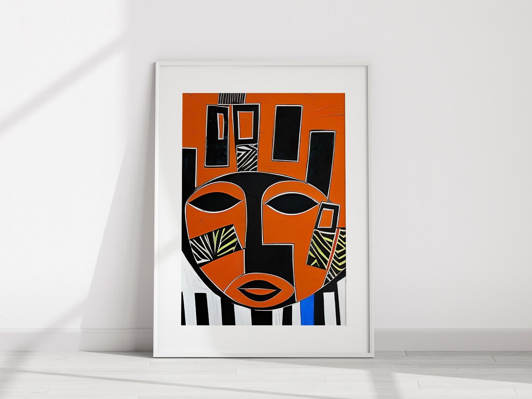 African Wall Art | African Mask Art | Black Abstract Wall Art | Black ...