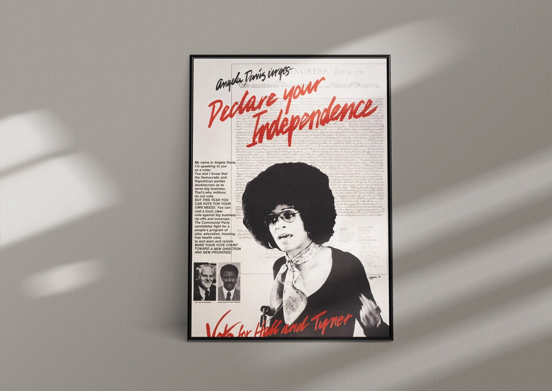 Angela Davis | Black Panthers | Vintage Poster | Black Woman Wall Art ...