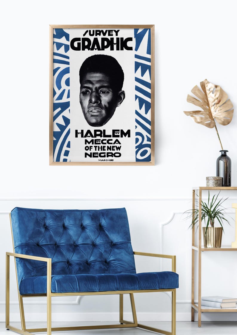 Harlem Mecca | Vintage Poster Print | Retro Wall Art | African American ...