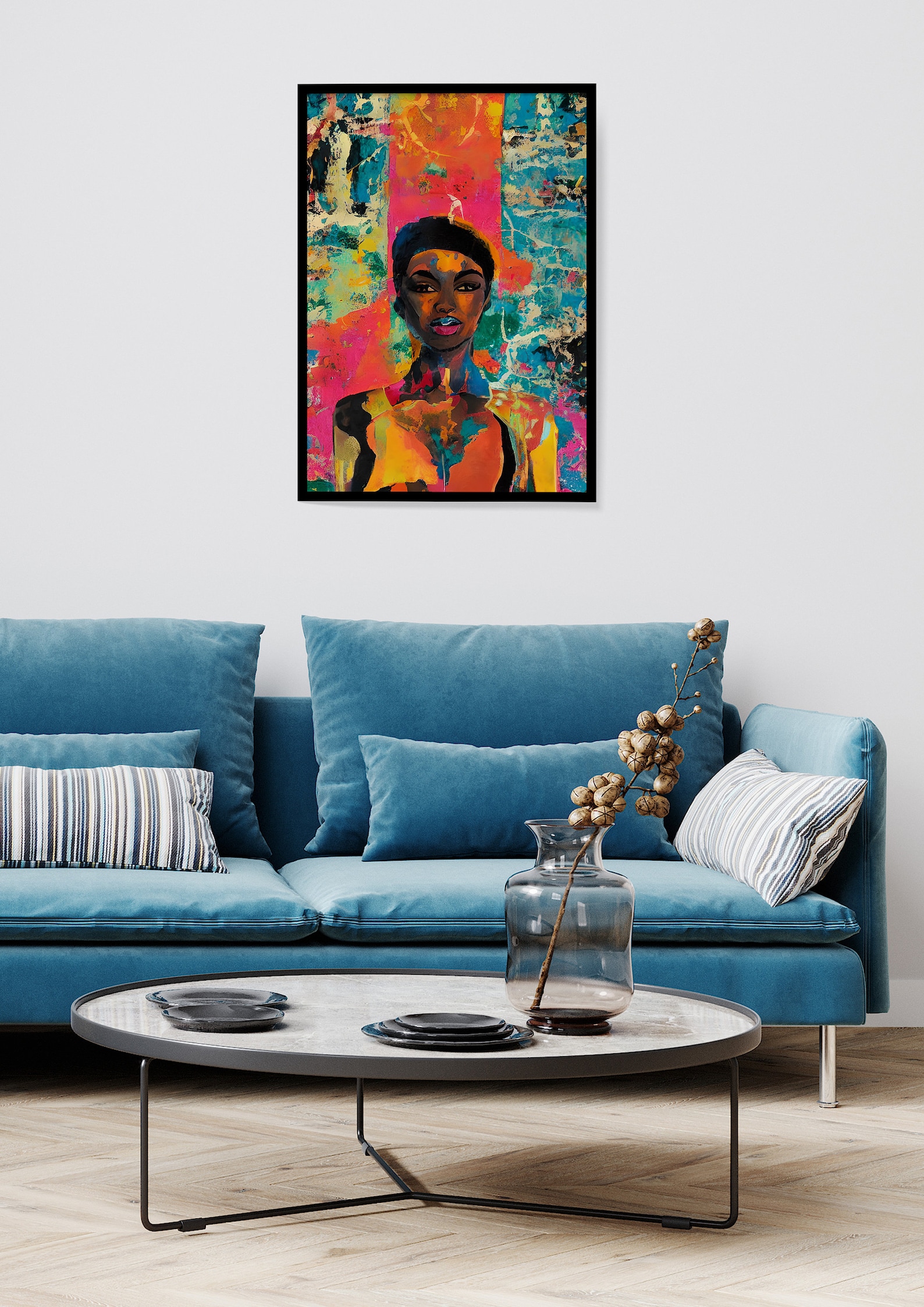 Black Woman Watercolor Painting, Black Woman Abstract Art, African ...