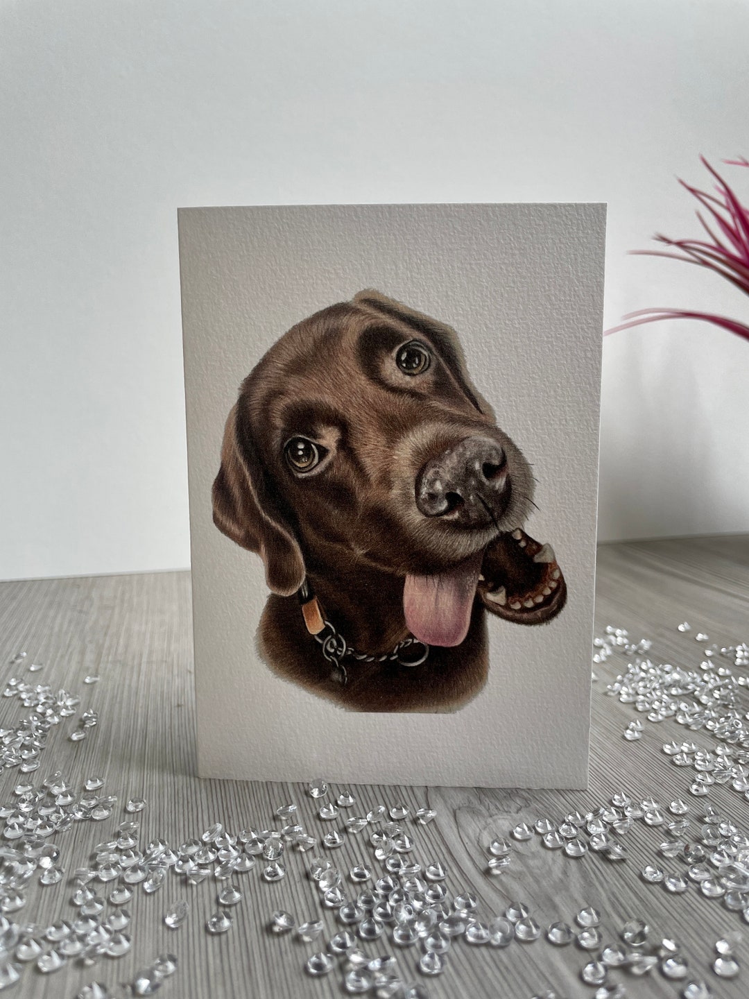 Chocolate Labrador Birthday Card Labrador Retriever Greeting Card Cute ...