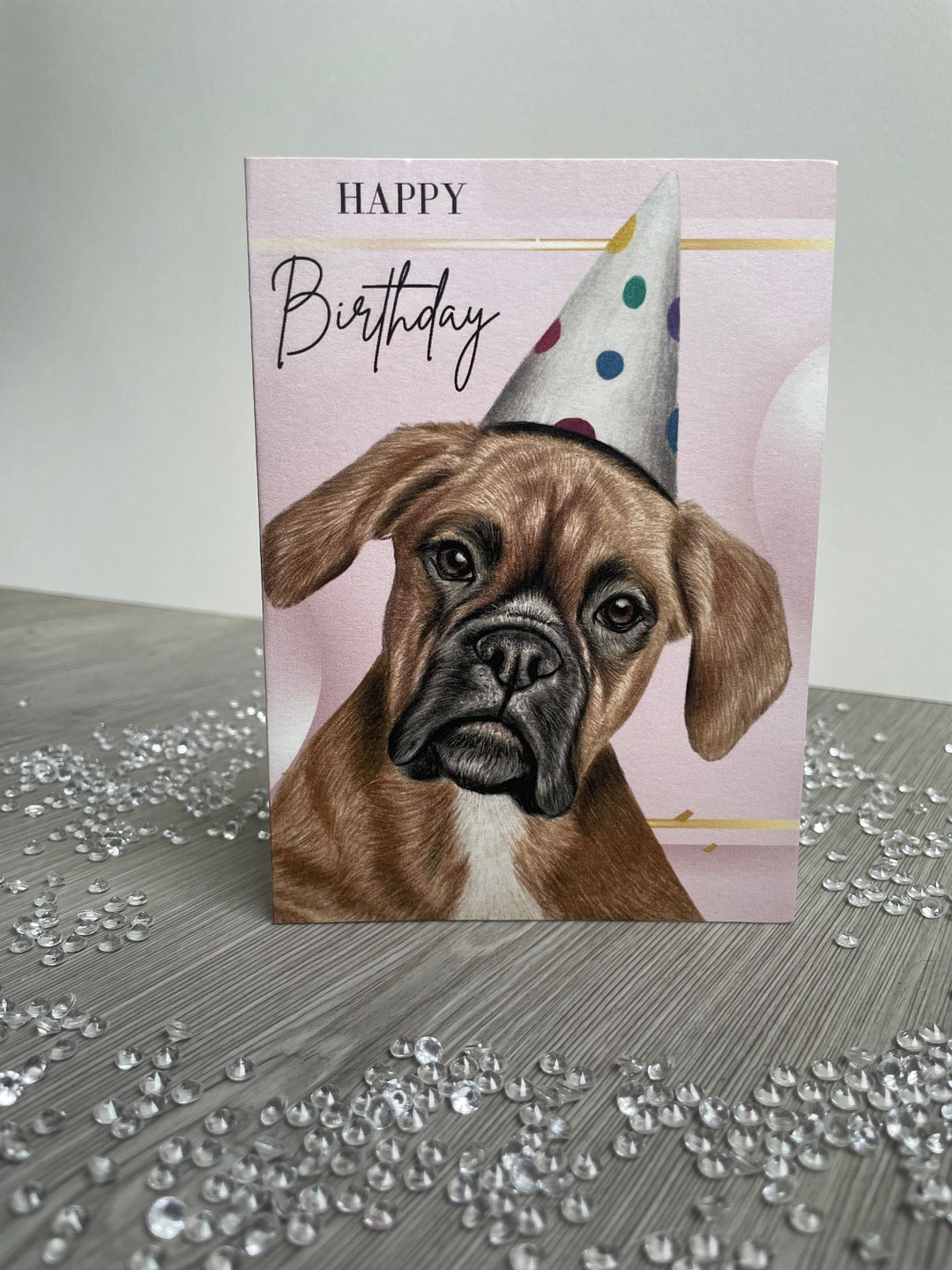 Boxer Greeting Card Birthday Card Boxer Dog Puppy Portrait - Etsy