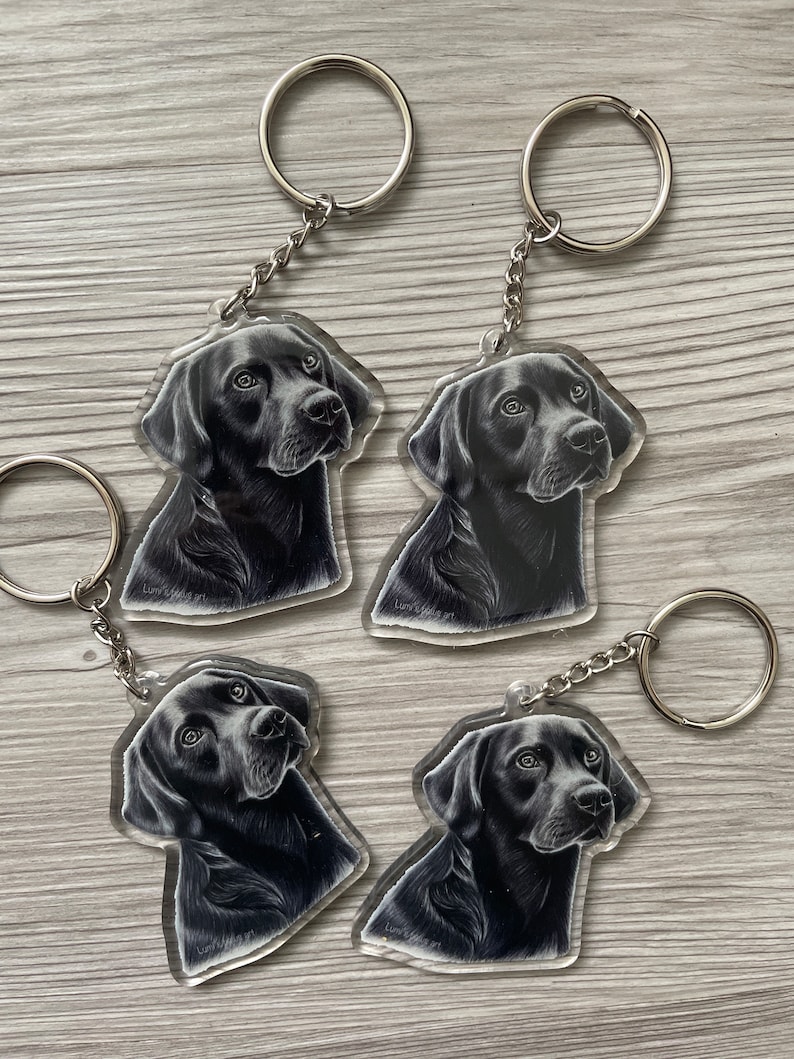 Black Labrador Keychain – Gift for Dog Lovers – Pet Memorial Accessory ...