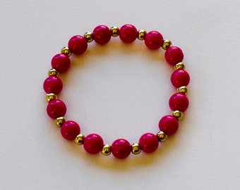 Magenta Beaded Bracelet - Etsy