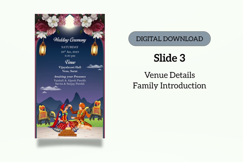 Wedding Card Animated Video Invitation | Indian Wedding Invite Video ...