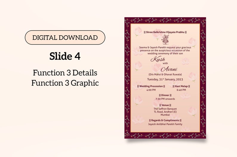 Pichwai Theme Wedding Invite, Indian Traditional Wedding Invite ...
