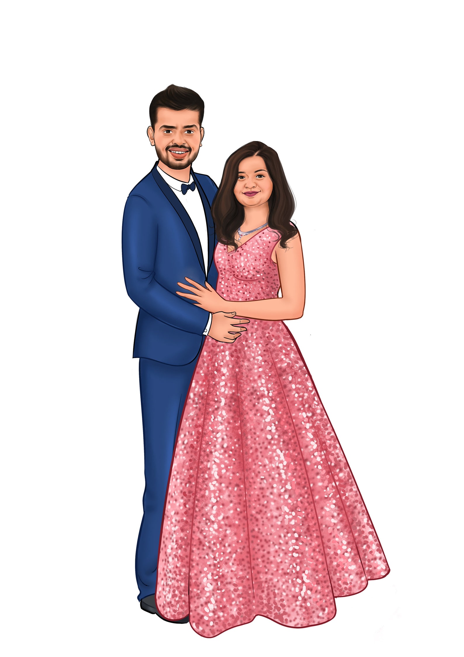 Custom Couple Caricature From Photos, Wedding Caricature Invite ...