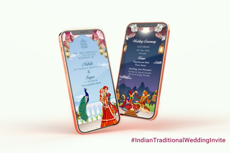Wedding Card Animated Video Invitation | Indian Wedding Invite Video ...