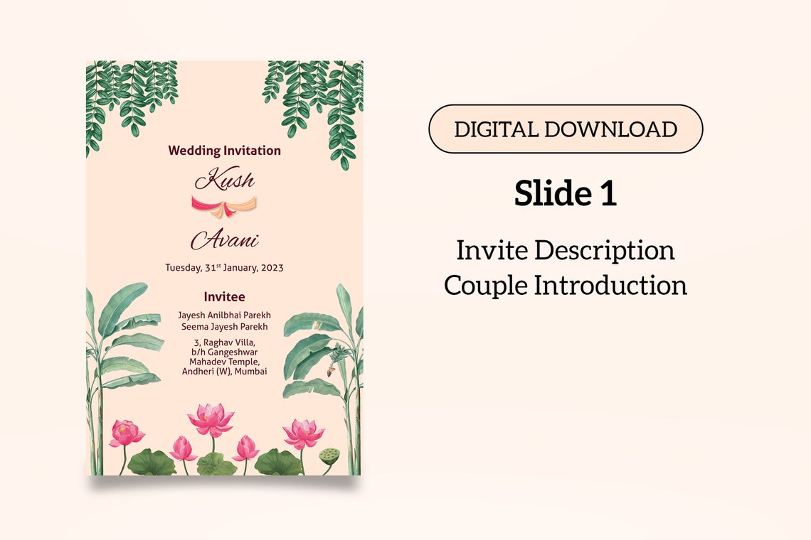 Pichwai Theme Wedding Invite, Indian Traditional Wedding Invite ...