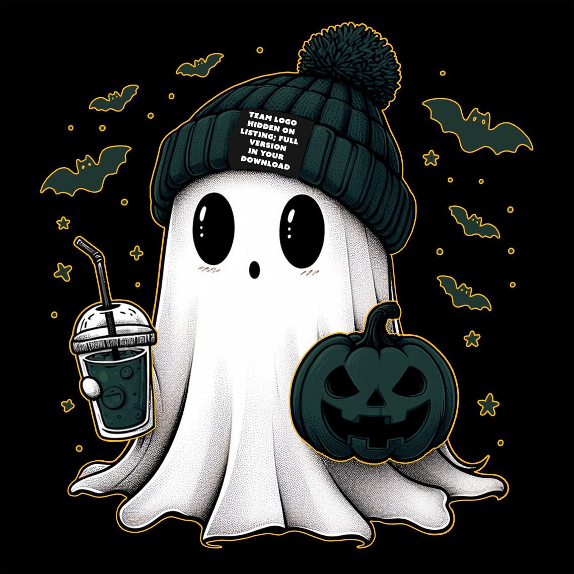 Cute Ghost Football Green Bay | Fall PNG | Halloween NFL Football Fan ...