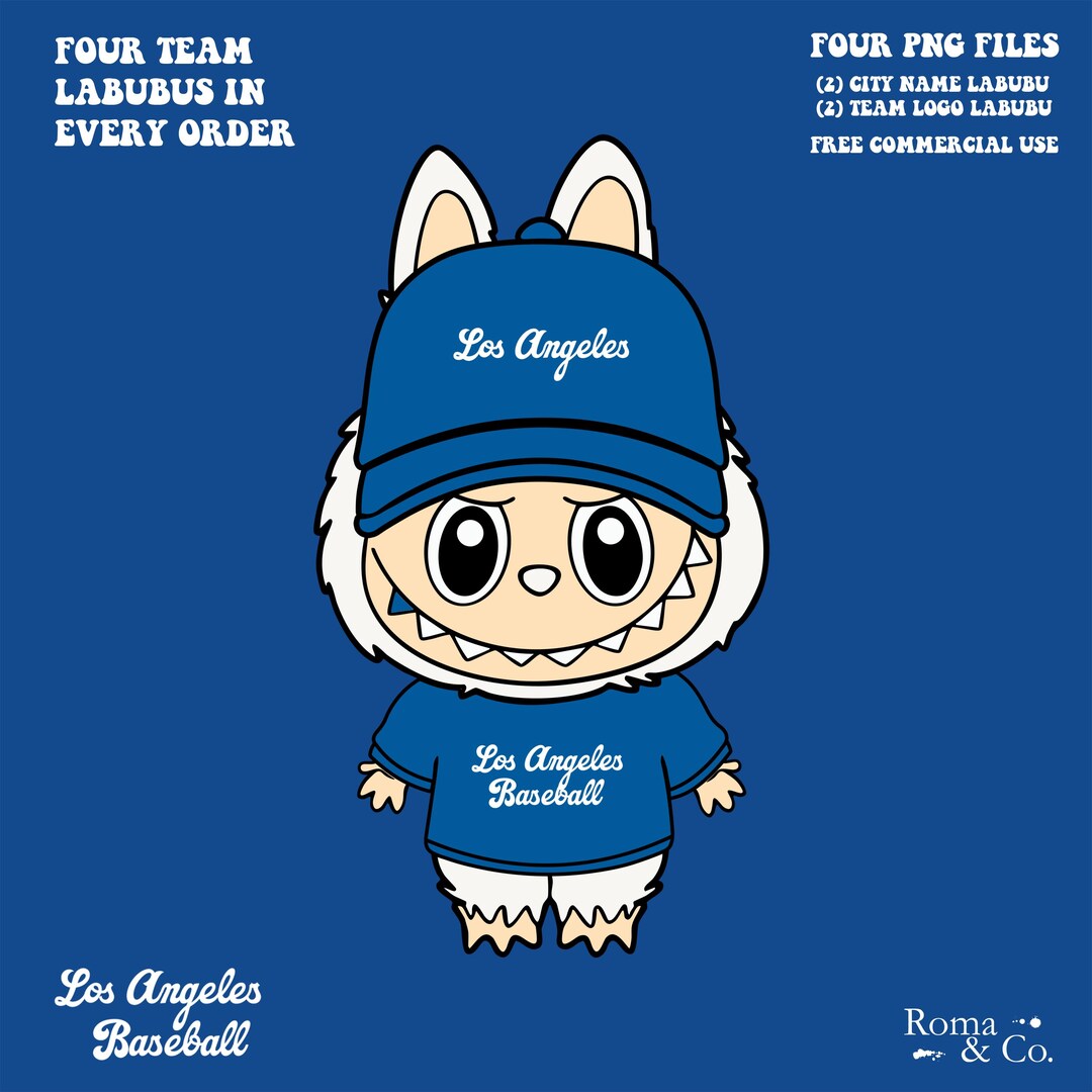 Cute Labubu Baseball Los Angeles | Game Day Team Spirit PNG | MLB ...