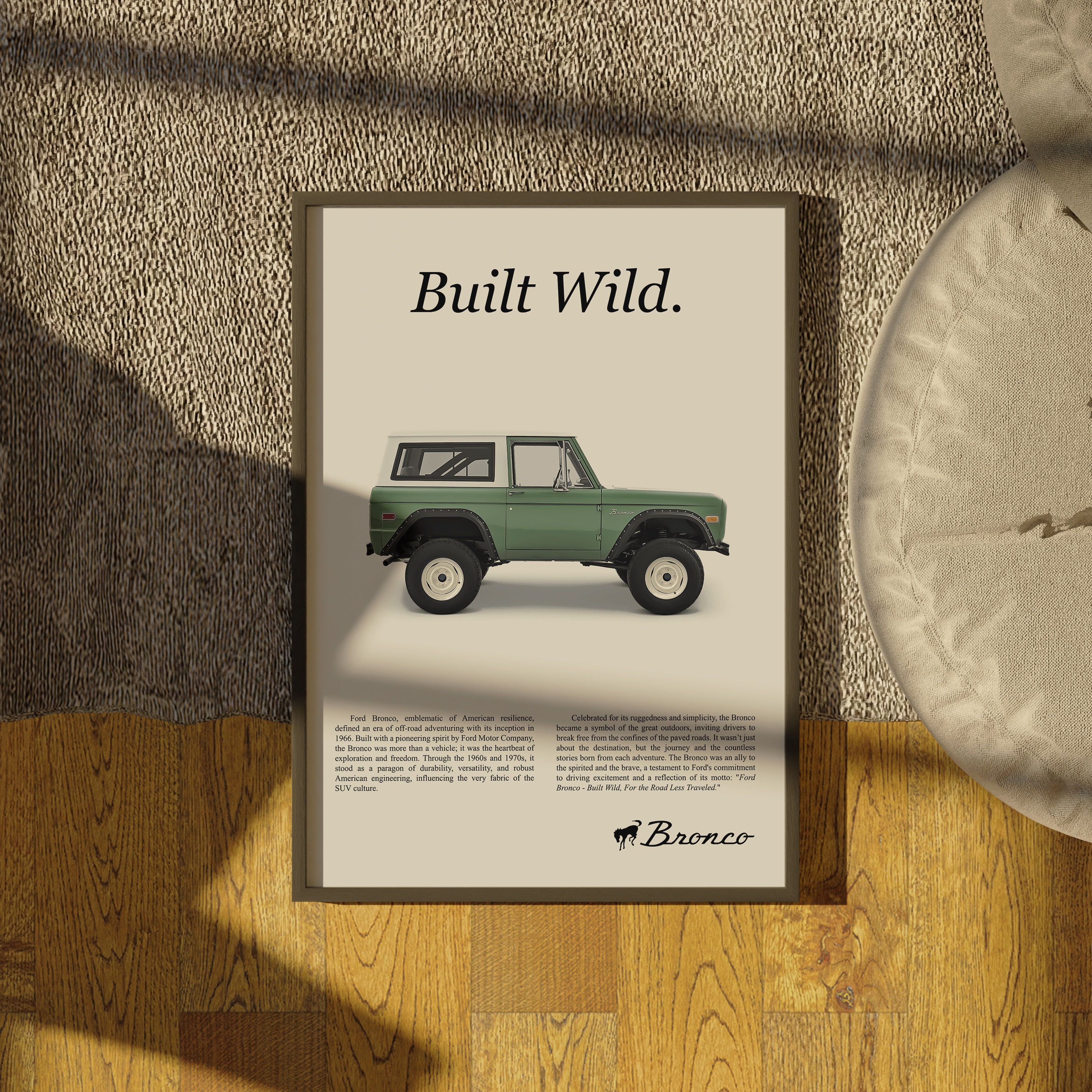 Vintage Ford Bronco Poster Gift for Him Her Wall Art Digital Print - Etsy
