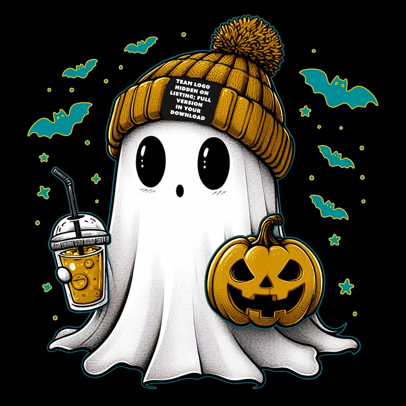 Cute Ghost Football Jacksonville | Fall PNG | Halloween NFL Football ...