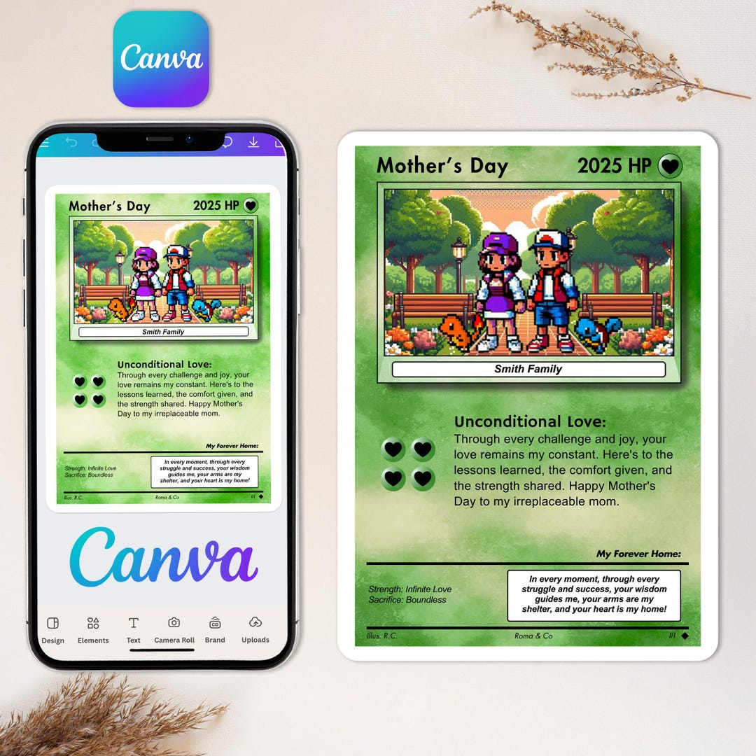 Mother’s Day Pokemon Card | Custom Pokemon Trainer Card | Pokémon Gift ...