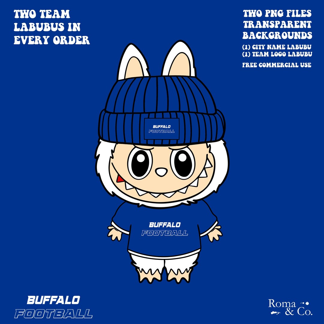 Cute Labubu Football Buffalo | Game Day Team Spirit PNG | NFL Football ...