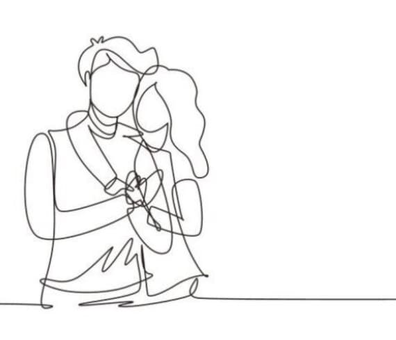 Family Hugging Drawing