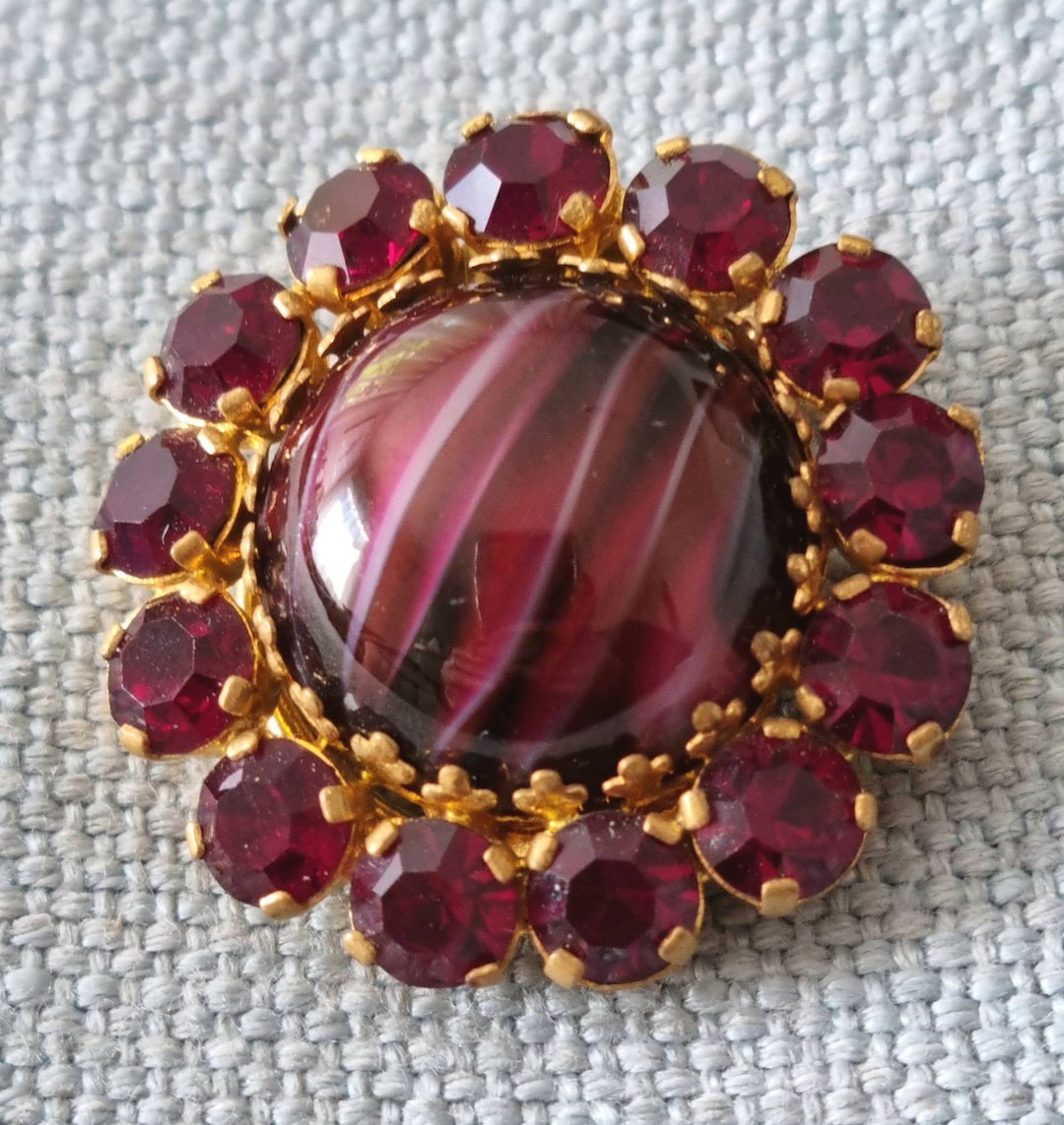 Vintage Ruby Red Pin - Etsy