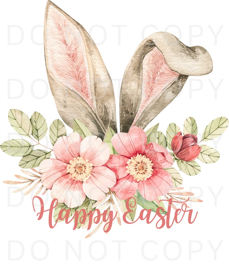 Happy Easter Bunny Ears Flowers Easter Jesus Christ Shirt Sublimation ...