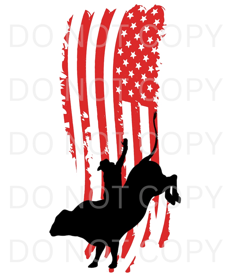 Red Weathered American Flag Bull Rider Rodeo Shirt Design Sublimation ...
