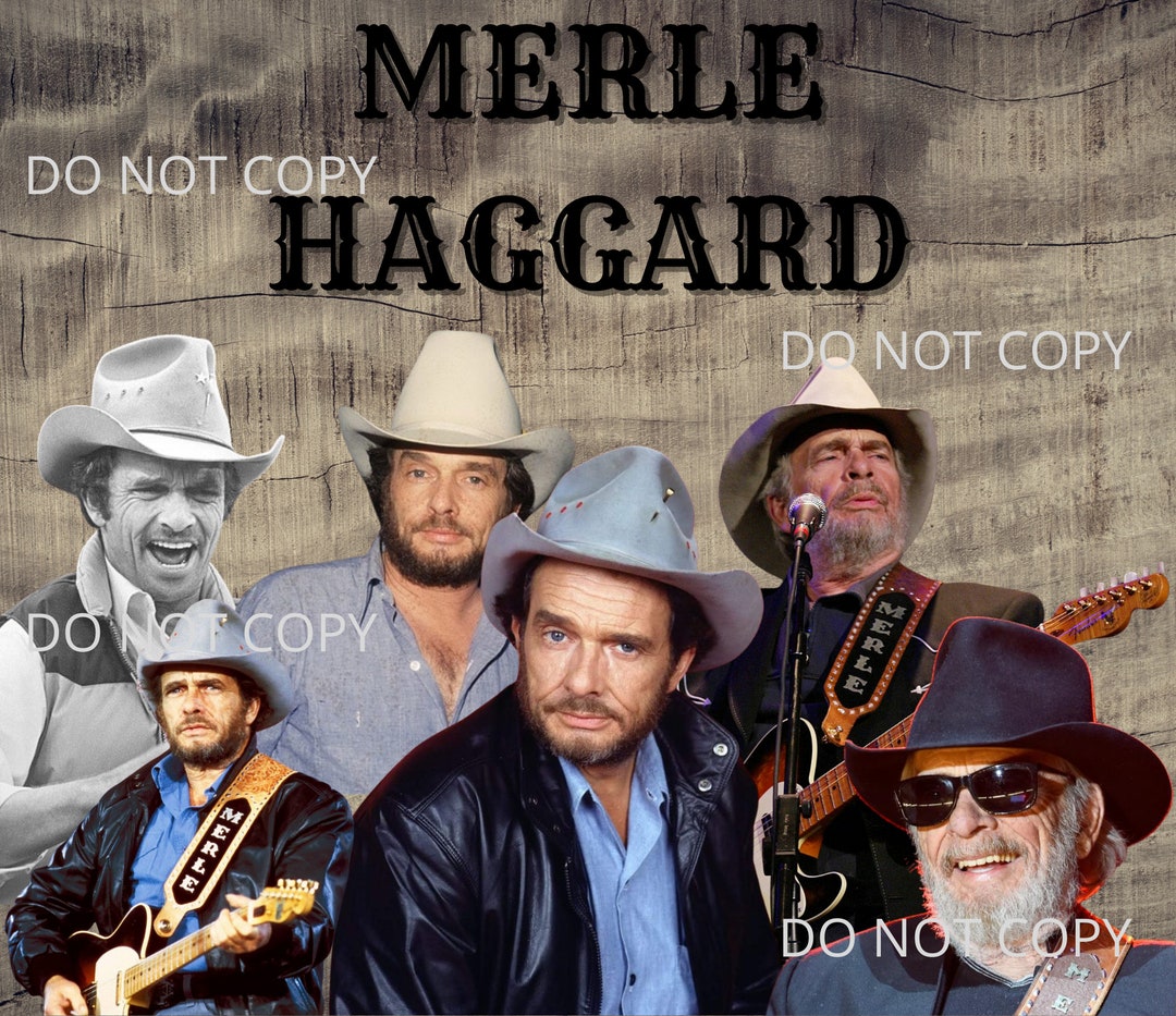 Country Music Collage Design Merle Haggard Rustic Tumbler Wrap ...