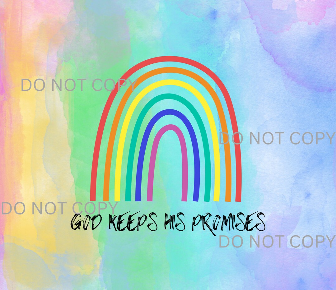 God Keeps His Promises Rainbow Bible Watercolor Design Tumbler - Etsy