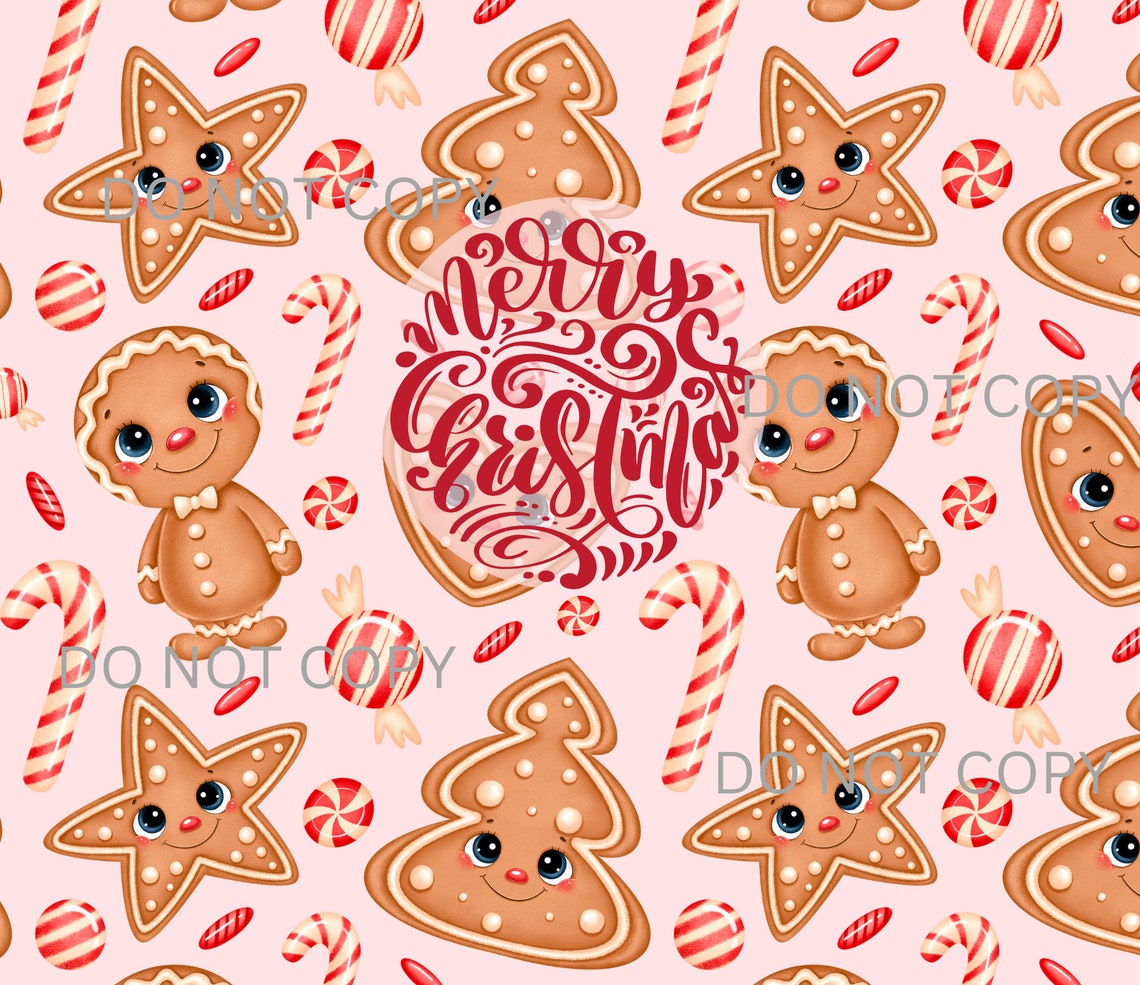 Merry Christmas Gingerbread Christmas Peppermint Candy Design Tumbler ...