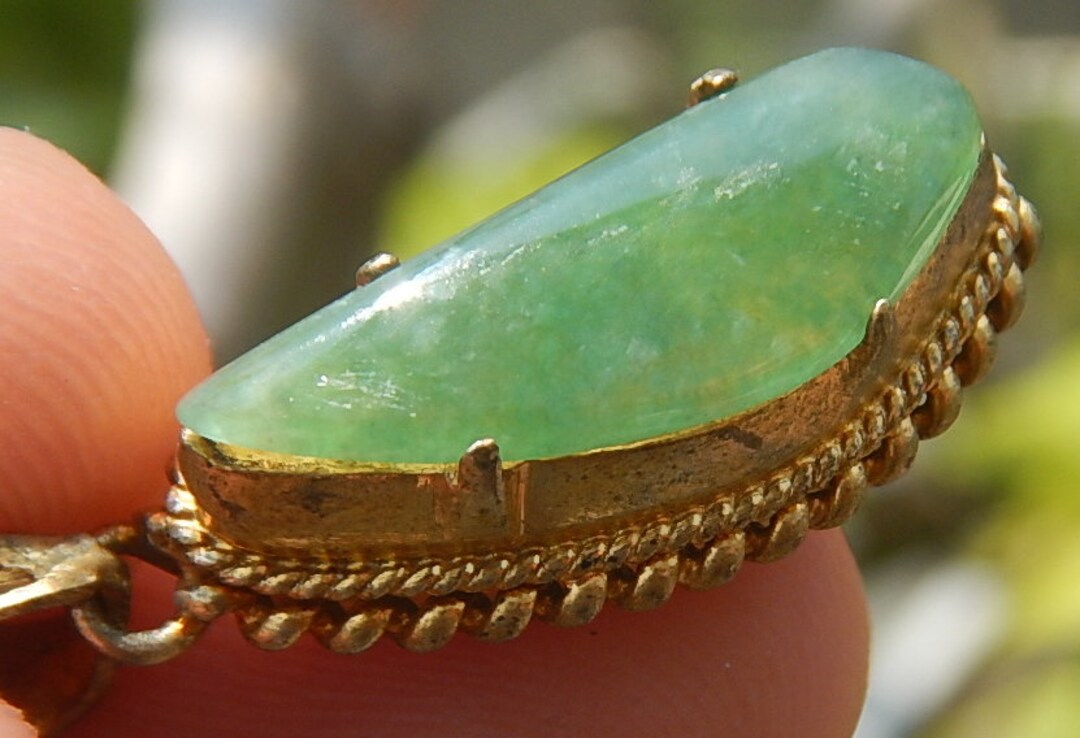 Myanmar Natural Jadeite Type-a Jade Green Jade Pendant Fancy Shape ...