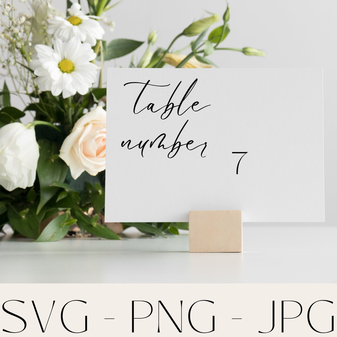 Wedding Table Numbers Svg, Wedding Svg Files, Numbers SVG File ...