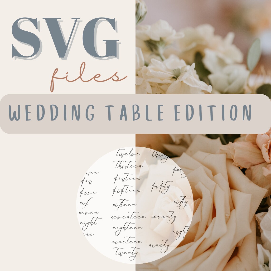 Wedding Table Numbers Svg, Wedding Svg Files, Numbers SVG File ...