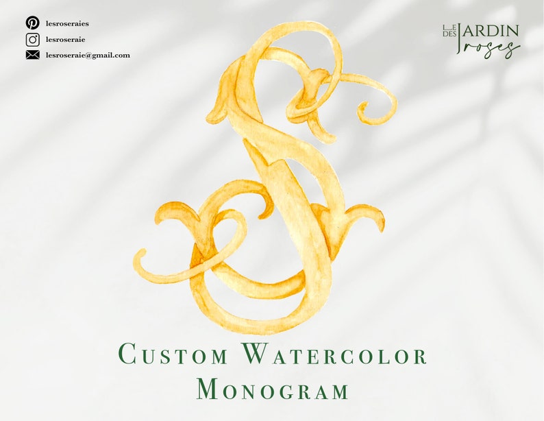 Digital Custom Watercolor Monogram I Printable Monogram - Etsy