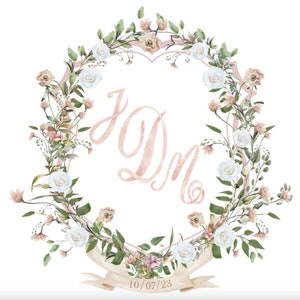 Editable Hand Painted Watercolor Crest, Wedding Crest, Event Stationery ...