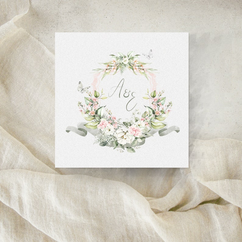 Editable Hand Painted Watercolor Crest, Wedding Crest, Event Stationery ...