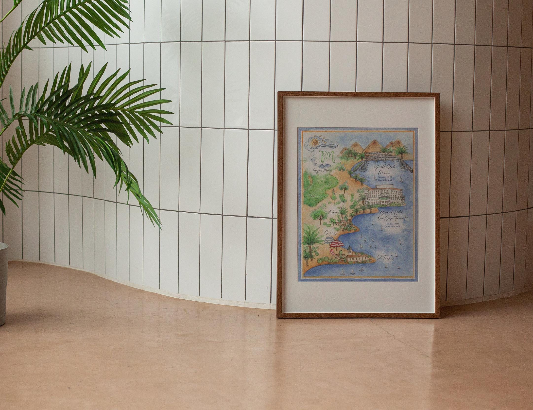 Digital Watercolor Map Illustration I Personalized Hand Drawn Map I ...