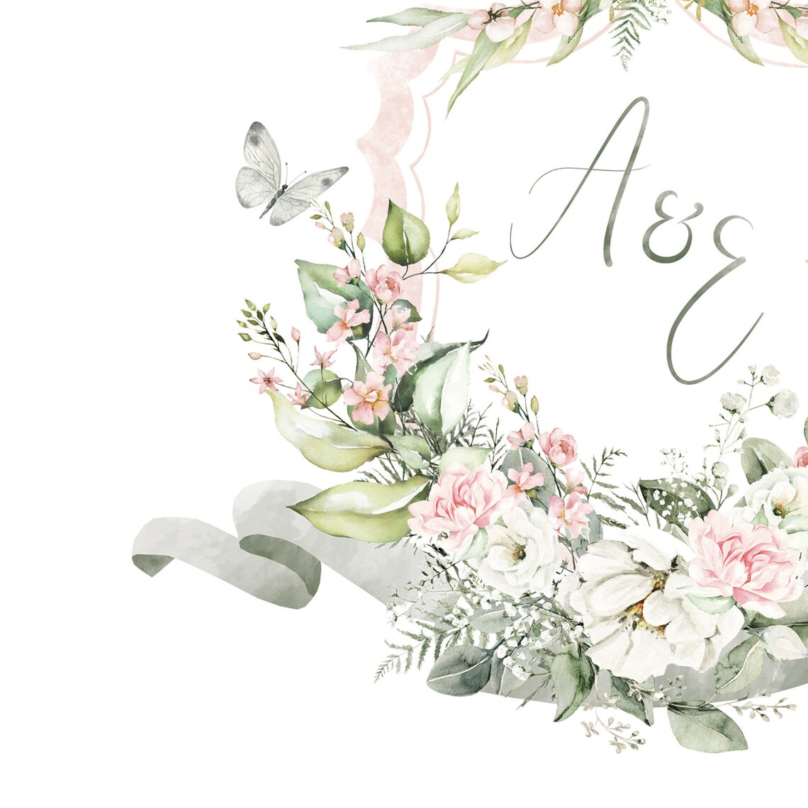 Editable Hand Painted Watercolor Crest, Wedding Crest, Event Stationery ...