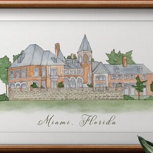 Digital Custom Watercolor Venue Portrait I Personalized Gift I Hand ...