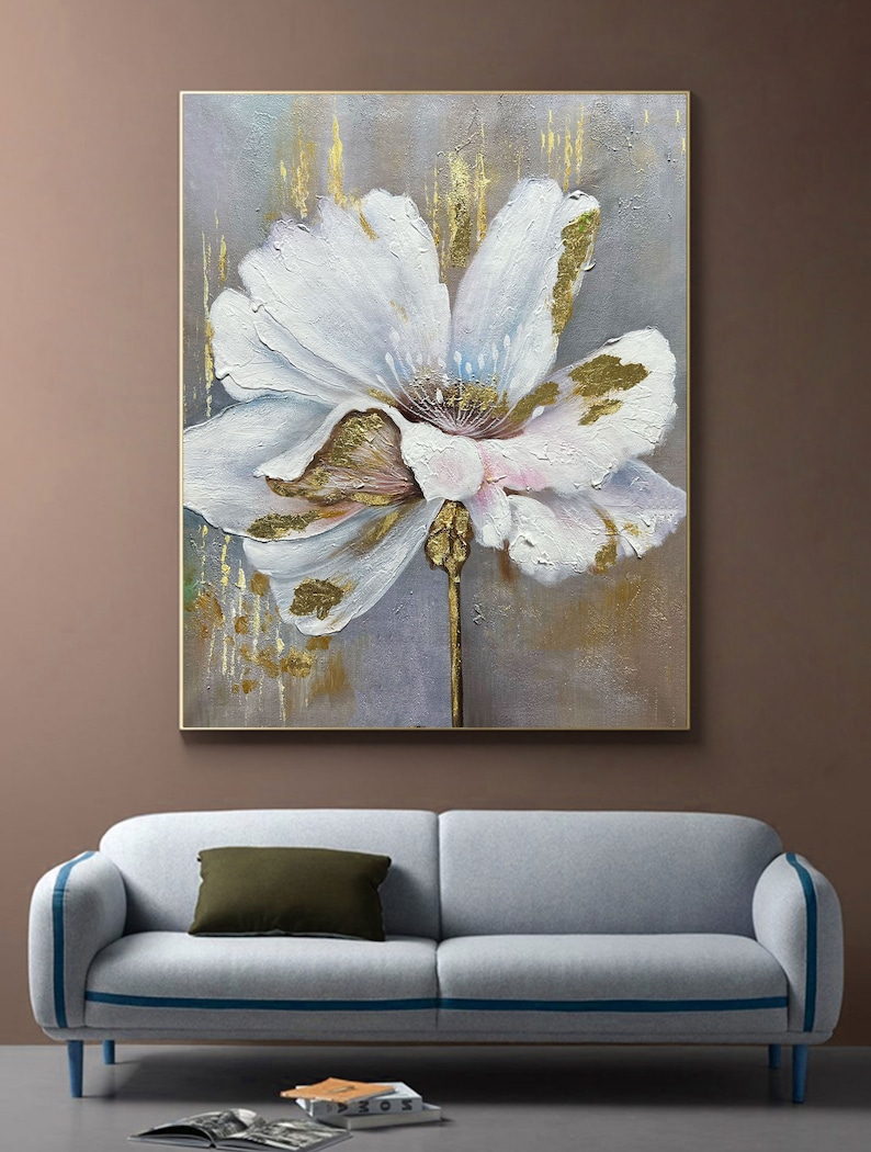 Large Flower Painting on Canvas,floral 3D Wall Art,large Original Oil ...