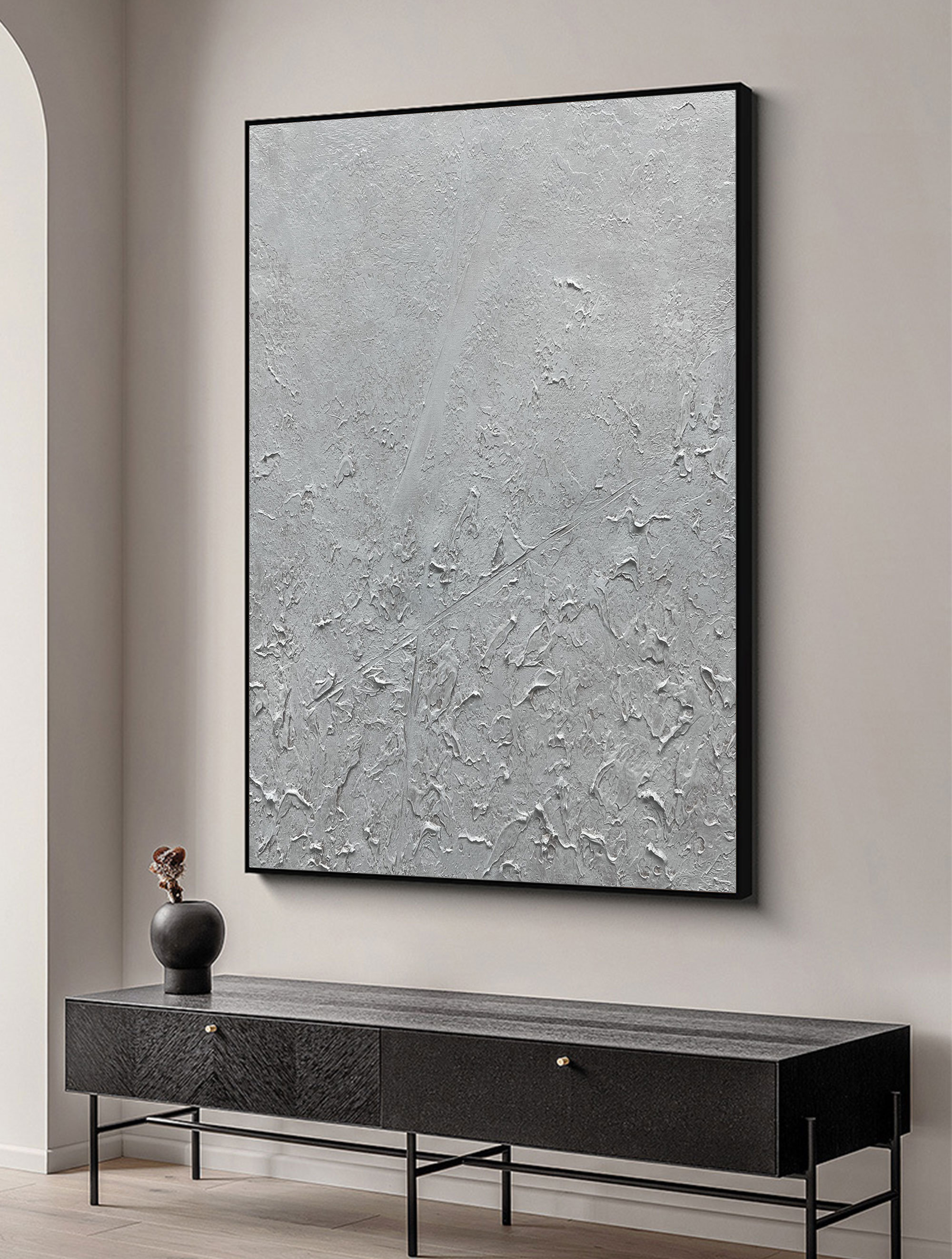 Grey Textured Wall Art, Grey 3d Painting on Canvas, Large Grey Abstract ...