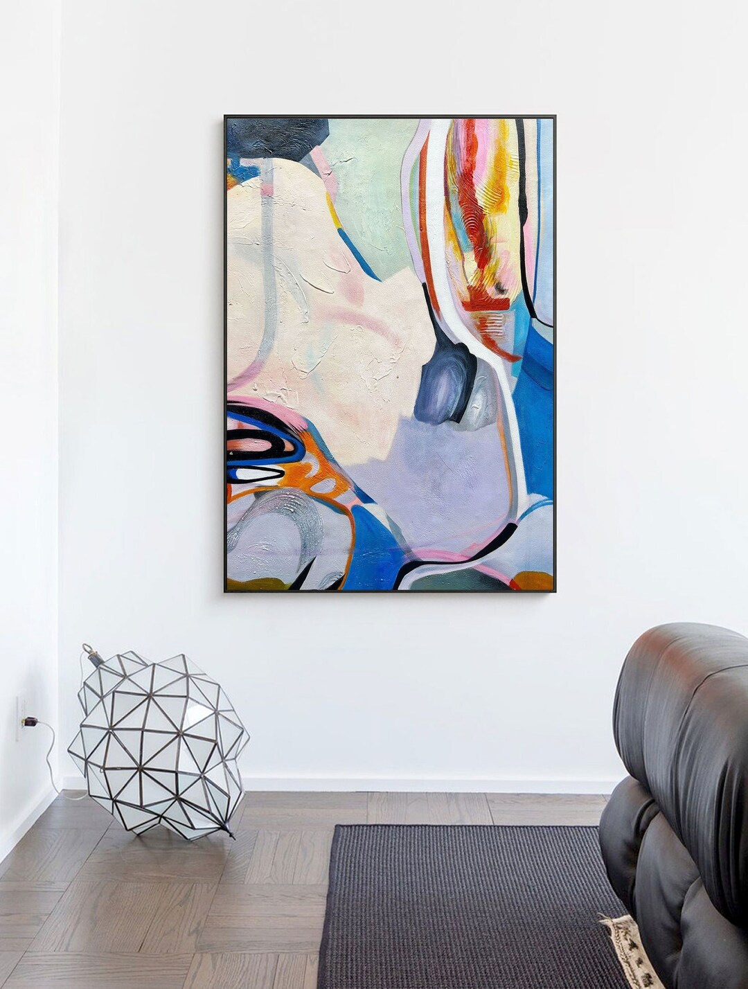 Colorful Abstract Painting, Colorful Canvas Art, Colorful Modern Wall ...