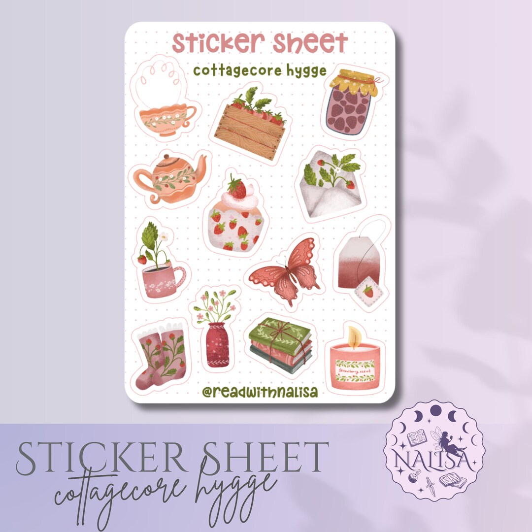 Sticker Sheet Cottagecore Hygge Sticker Sheet Stickers for Book Journal ...