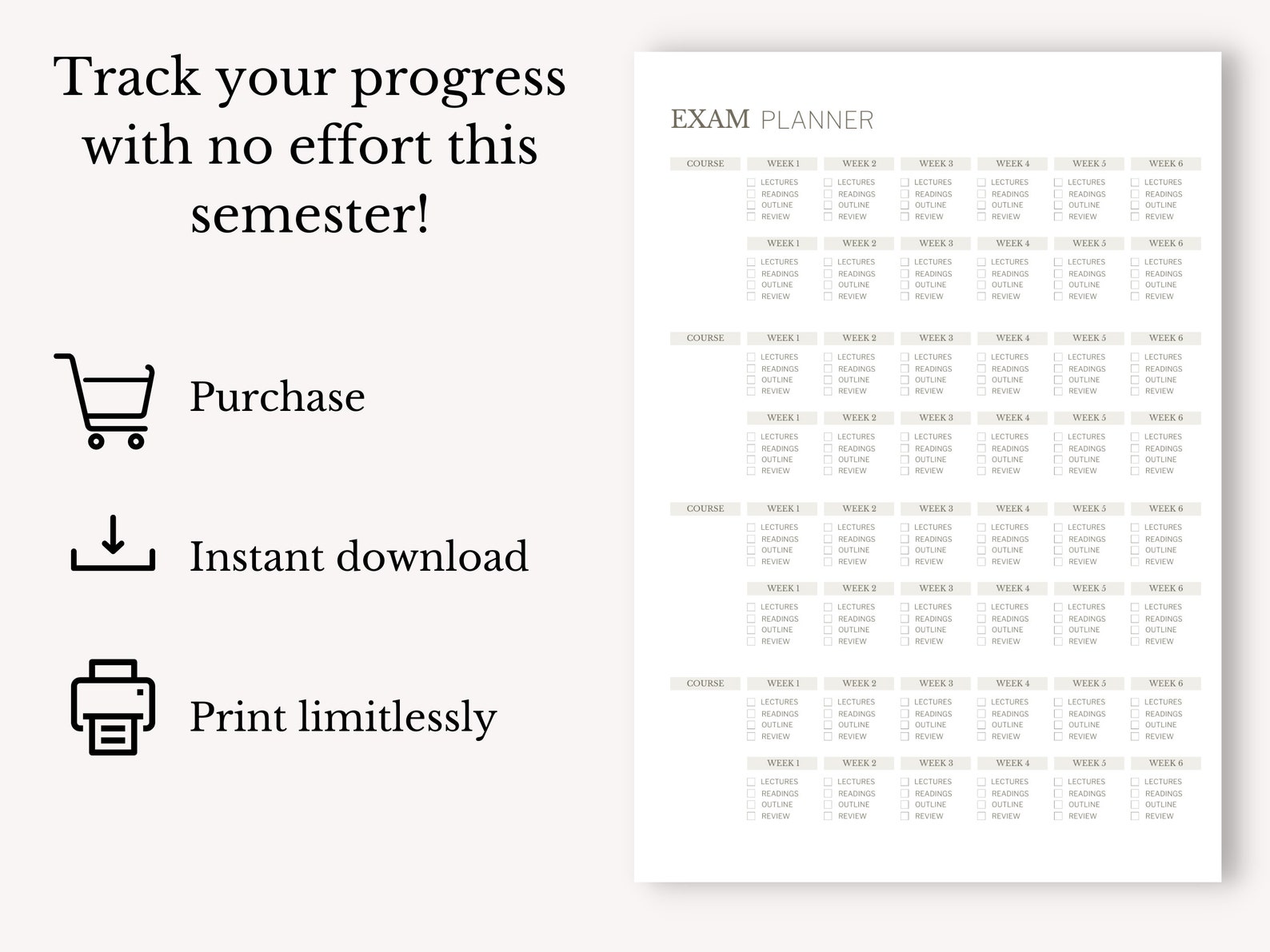 Exam Check List, Student Revision Check List, Study Tracker, Exam ...