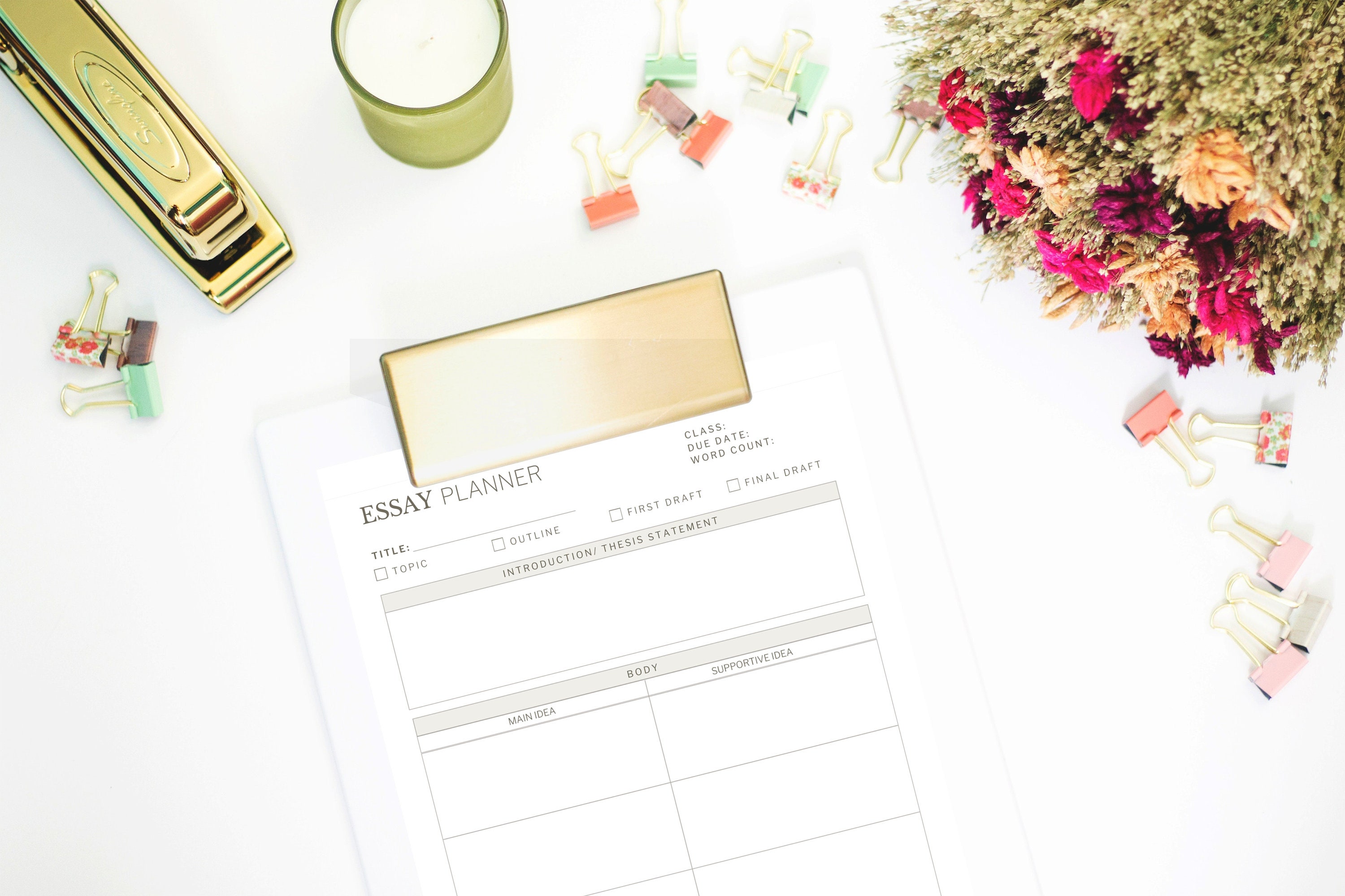 Simple Essay Planner Printable, Essay Writing Template, Essay Plan ...