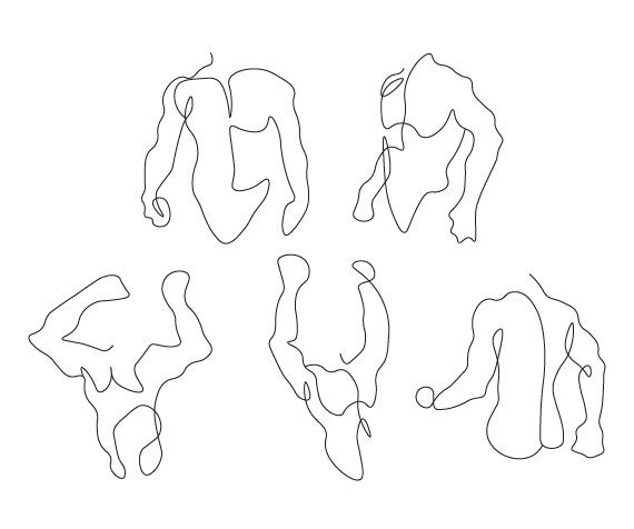 Man Body Line Art SVG Bundle Bodybuilder Gym PNG Abstract Art Clipart ...