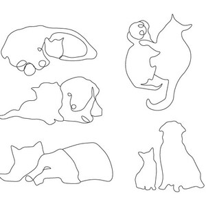 Cat and Dog Line Art SVG Bundle Dog and Cat Wallpaper Golden Retriever ...