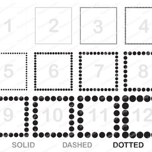 Basic Square Frame SVG Bundle Border Box Frame Dotted Square Outline ...