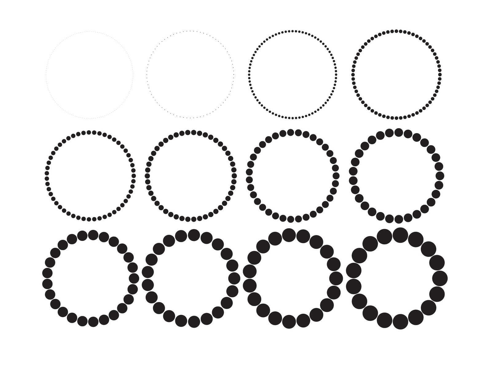 Basic Circle Frame SVG Bundle Circle Vector Border Solid Round Outline ...