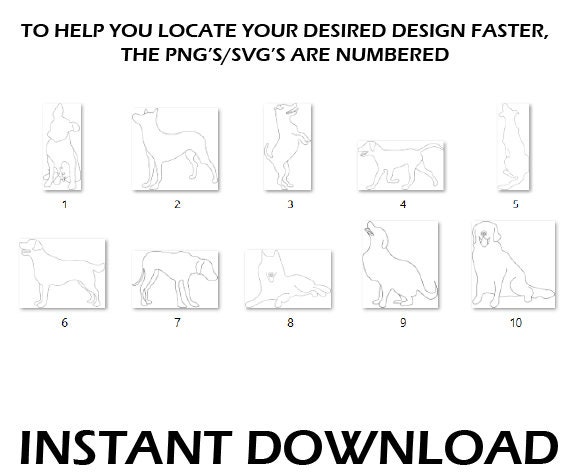 Dog Line Art SVG Bundle Puppy Outline Clipart Doggy Single Line Minimal ...