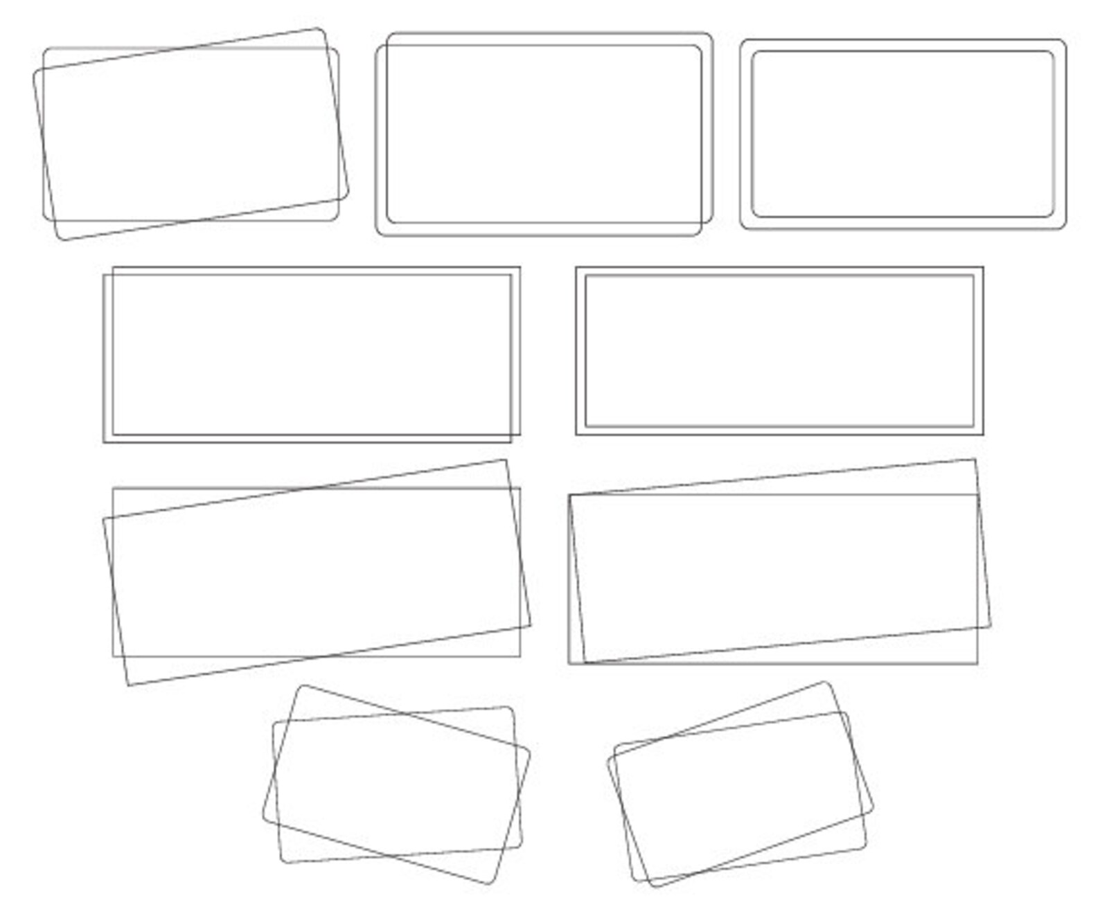 Double Frame SVG Bundle Double Vector Frame Pack PNG Geometric Border ...