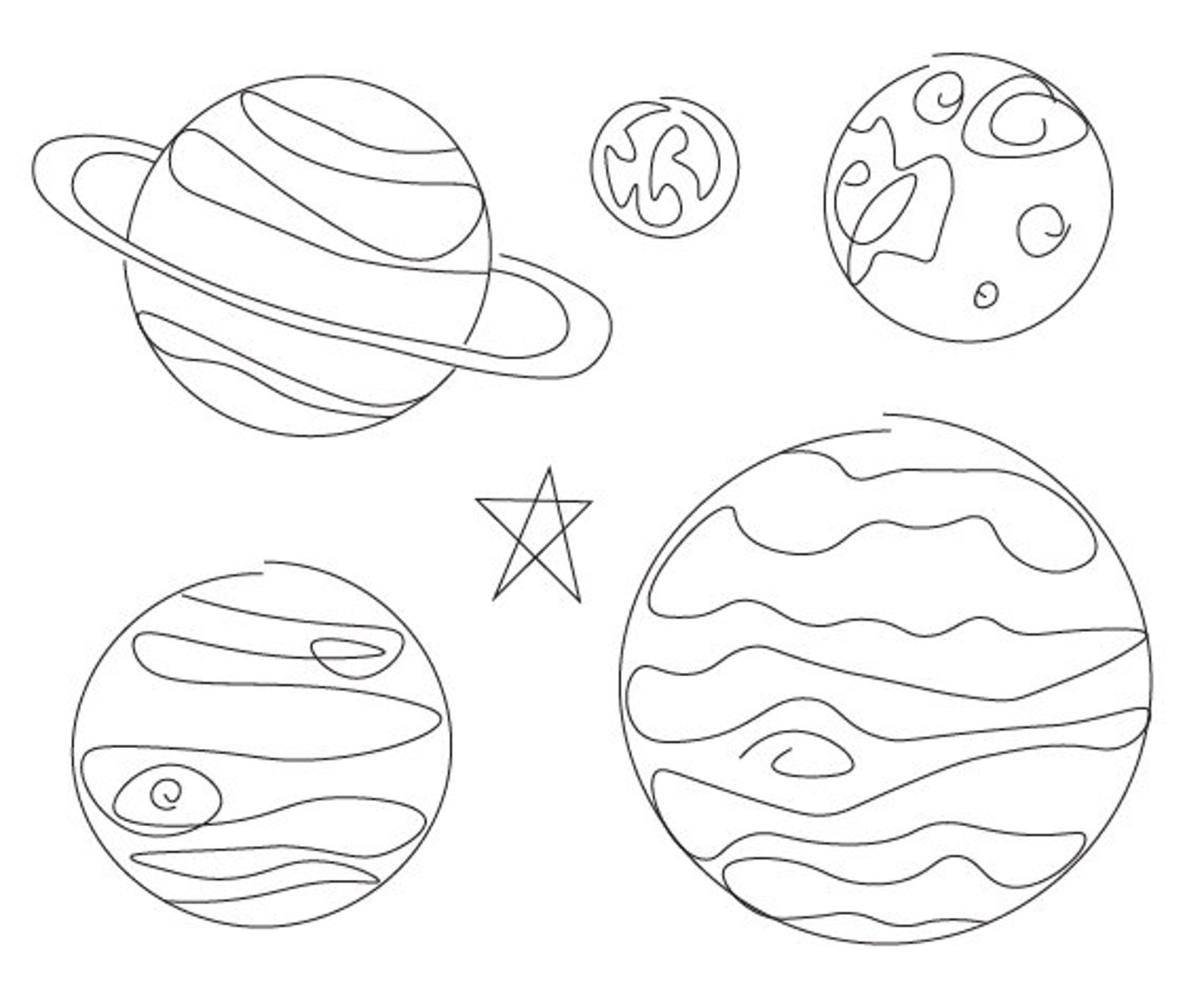 Planet Line Art SVG Bundle Solar System PNG Planet Cut File Minimalist ...
